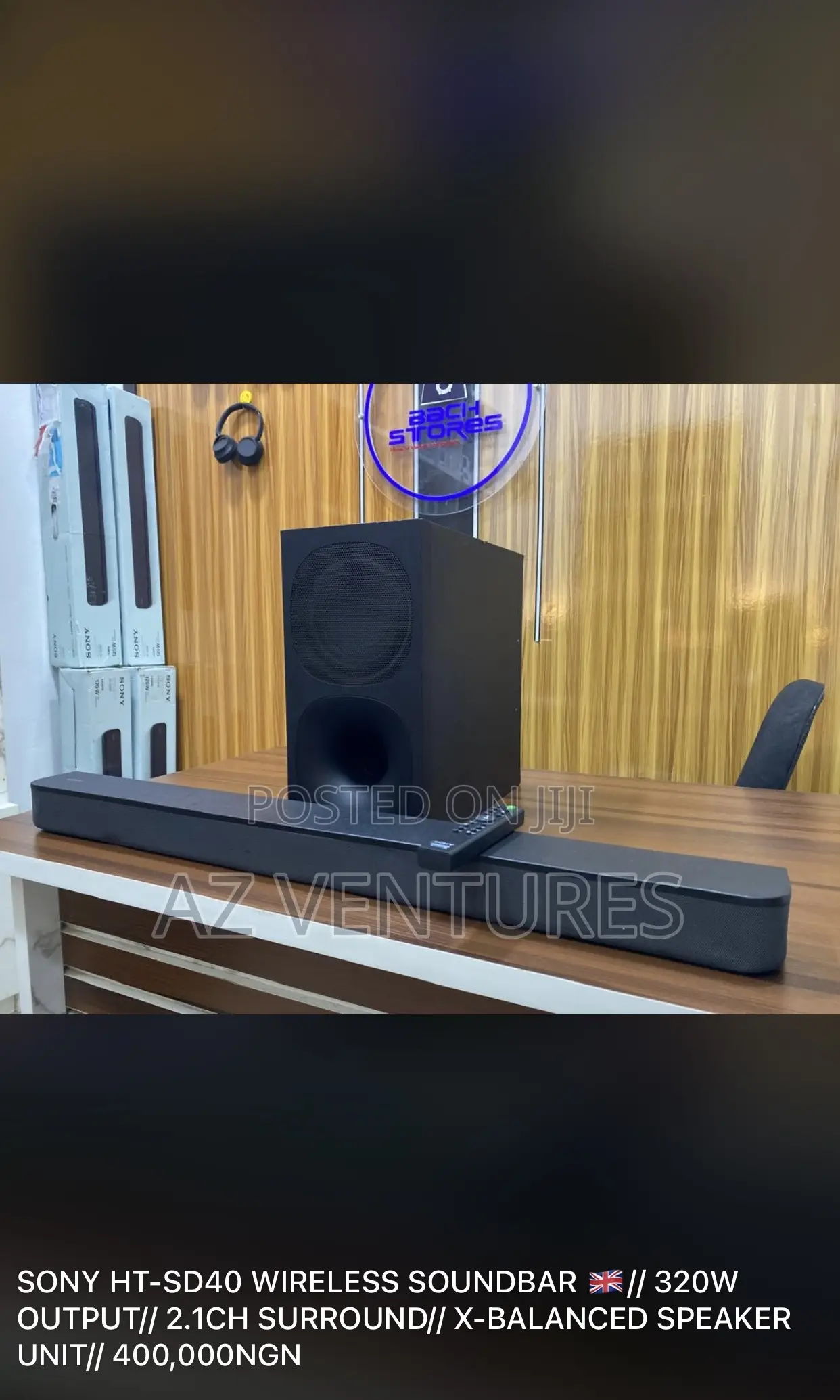 Sony Ht-Sd40 Wireless Soundbar for sale - AZ VENTURES Price: ₦ 400,000 ...