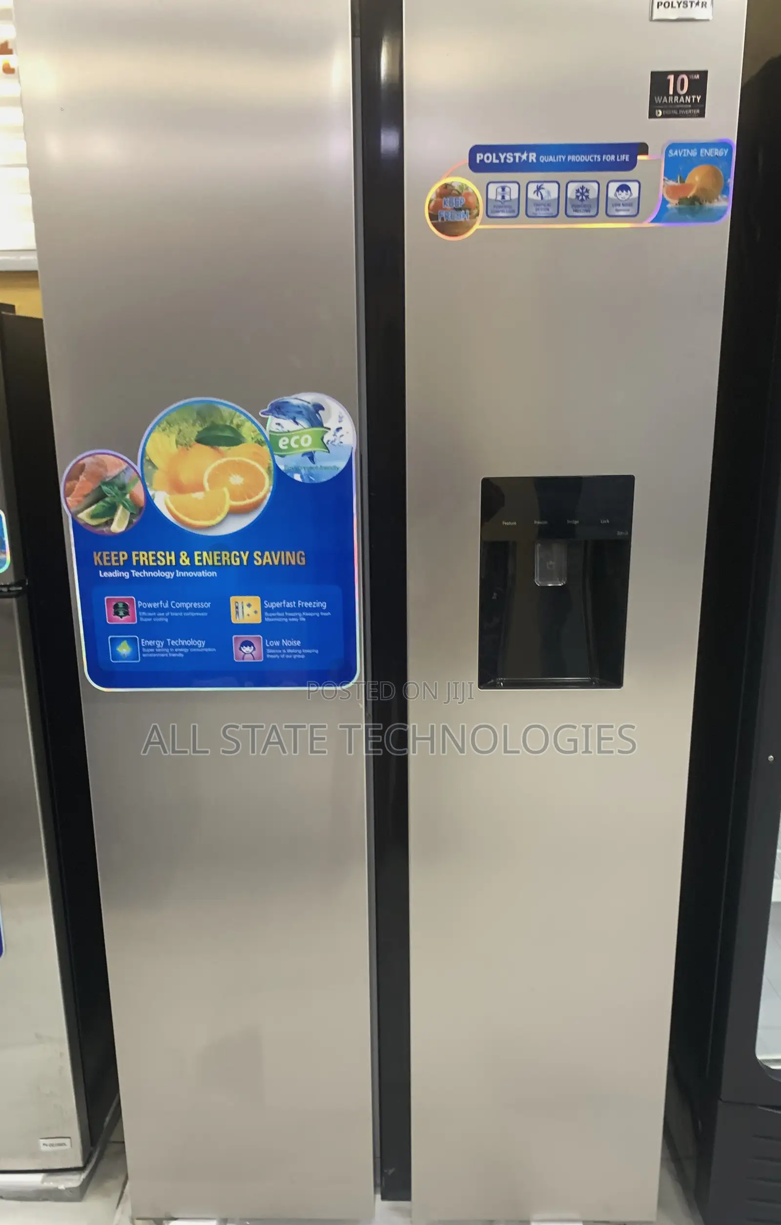 Original Polystar 436l Double-Door Refrigerator + Water Dispenser in ...