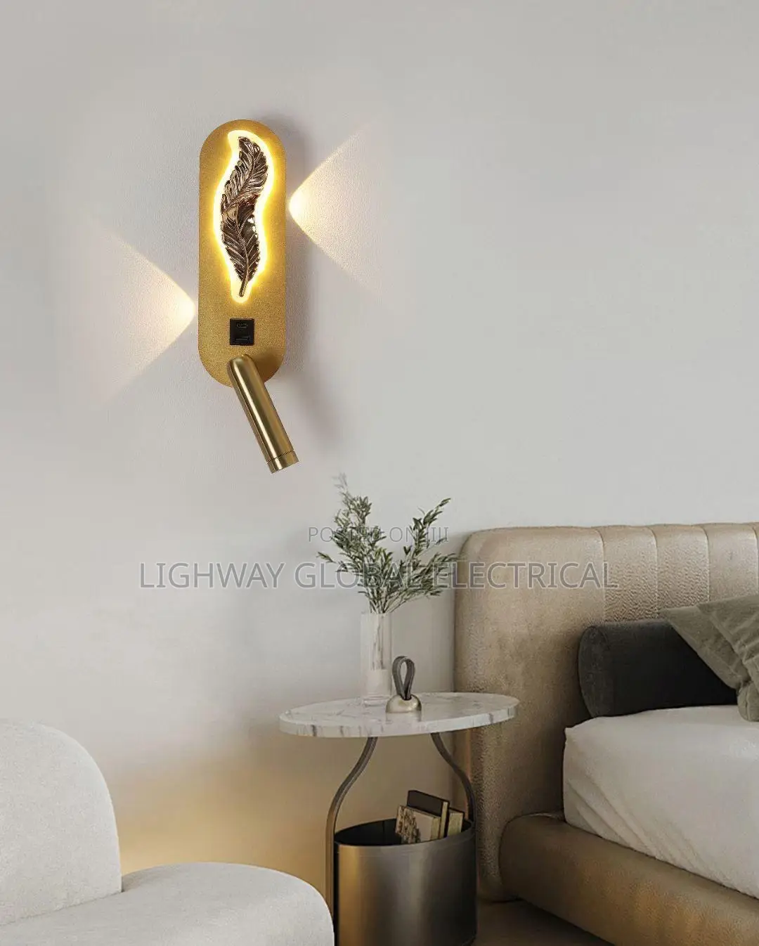 Bed Side Wall Light With Usb Port in Ojo - Lighting, Lightway Global ...