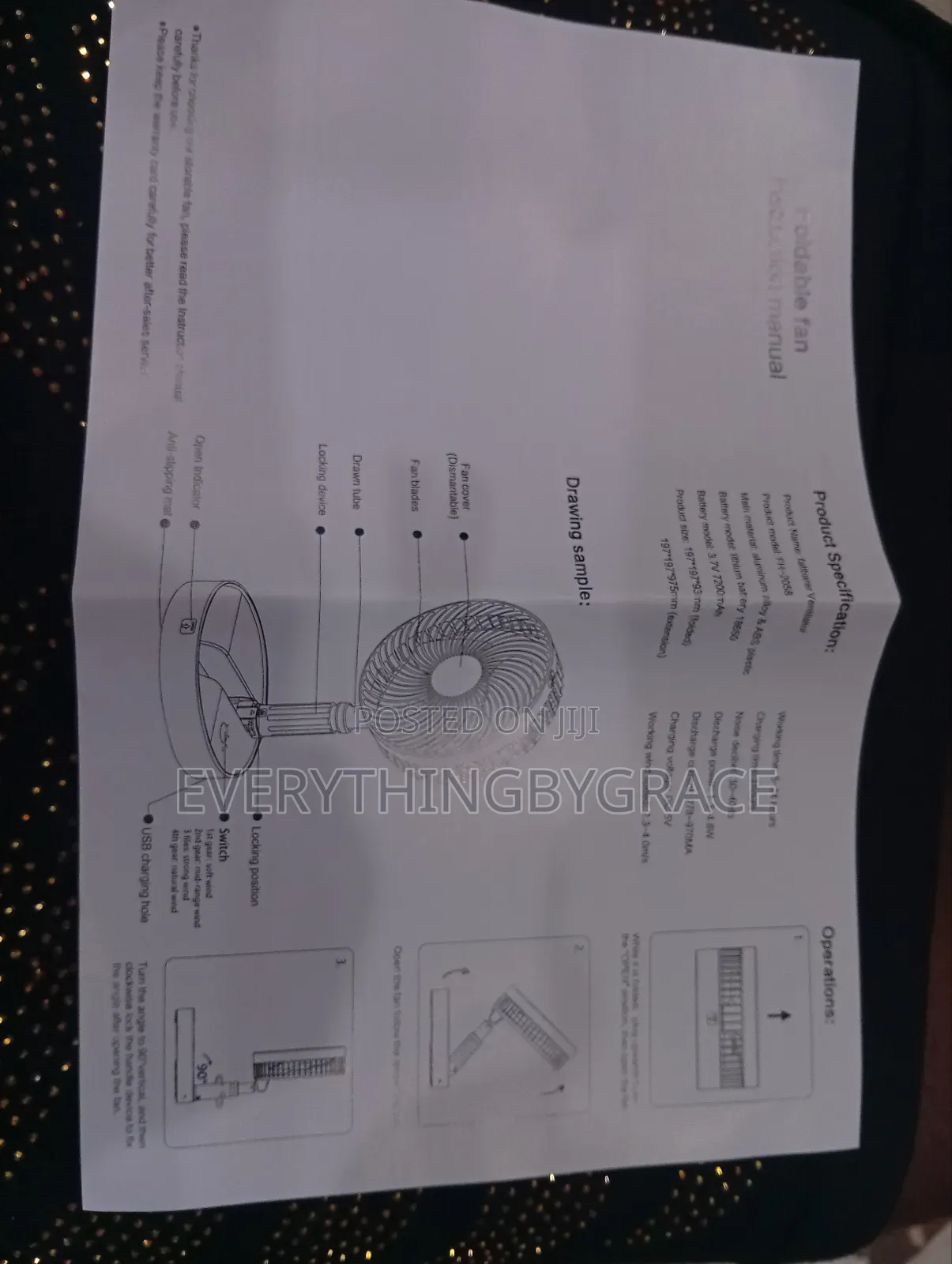 Adjustable Fan Windwaver Ventilator Mit Akku/Usb. 180° in Lagos Island ...