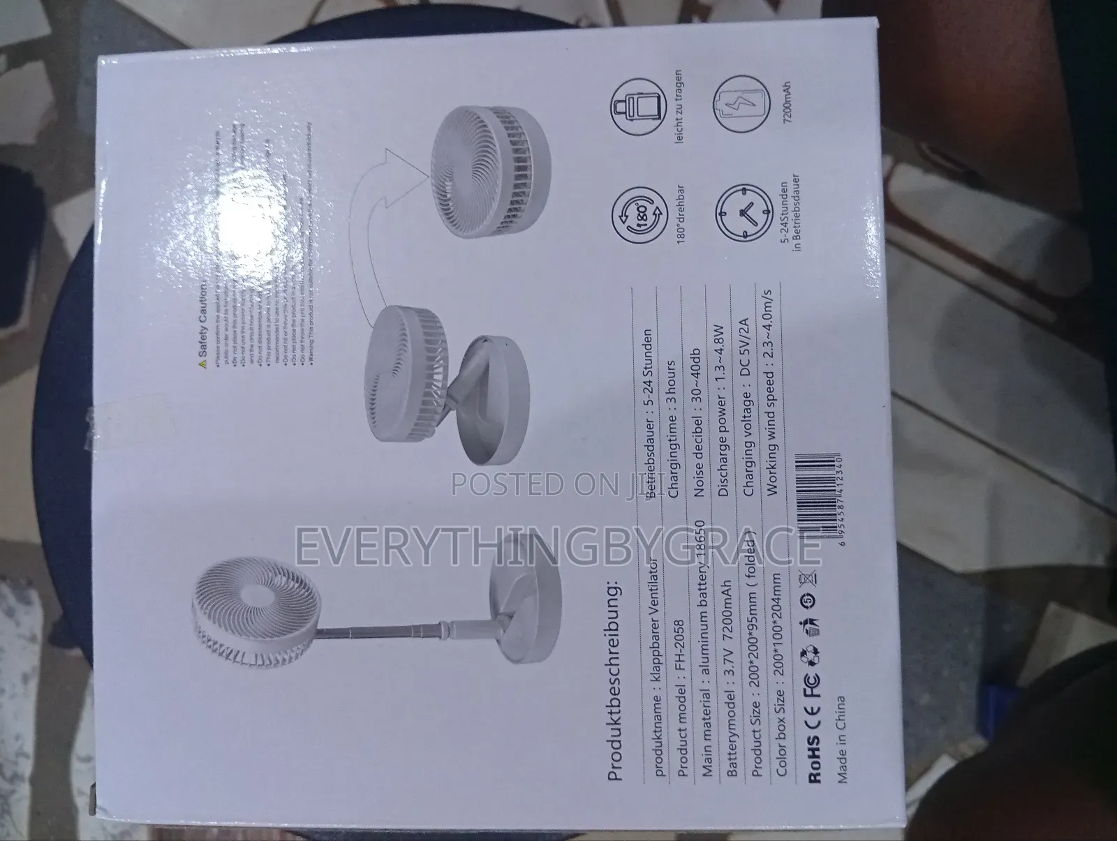 Adjustable Fan Windwaver Ventilator Mit Akku/Usb. 180° in Lagos Island ...