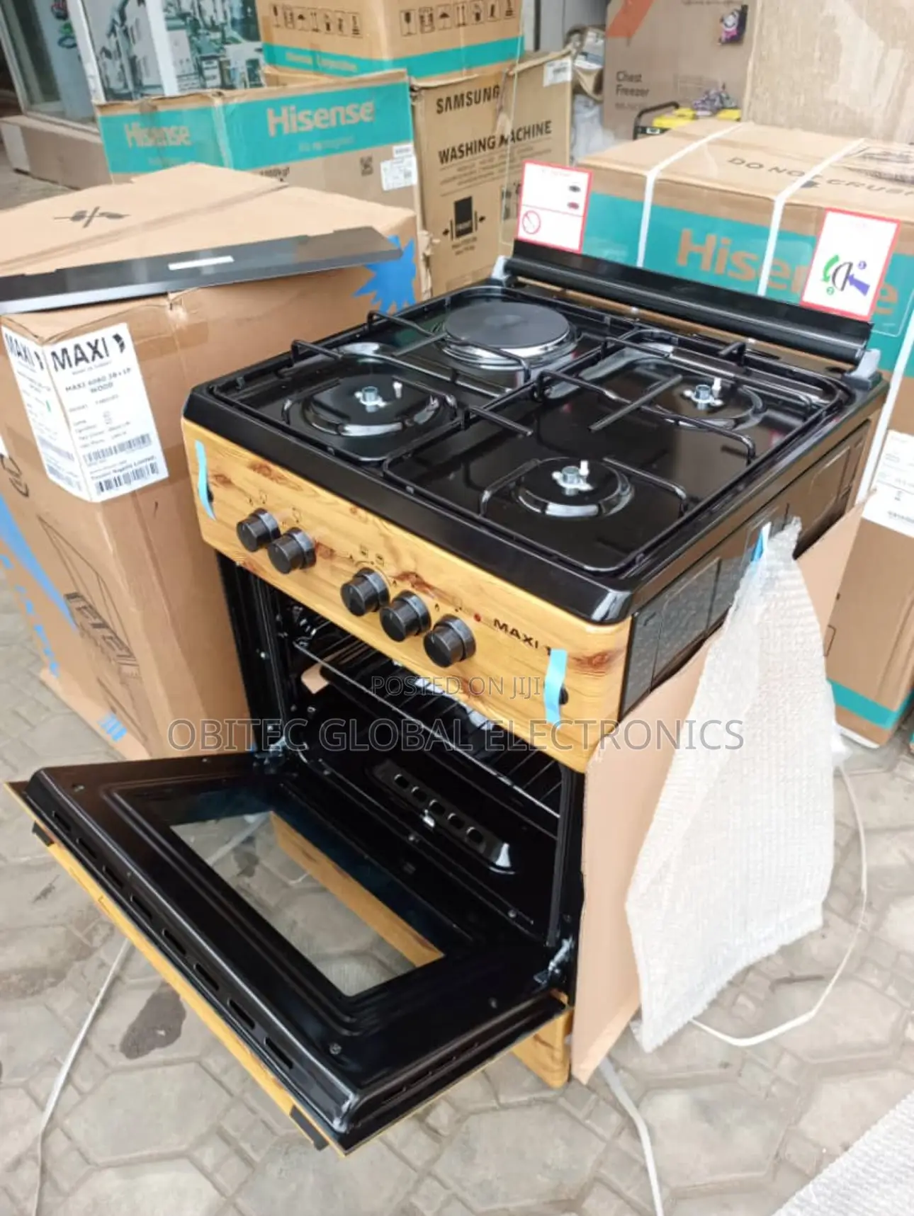 Maxi 3+1 Standing Gas Cooker Wooden in Ikeja - Kitchen Appliances ...