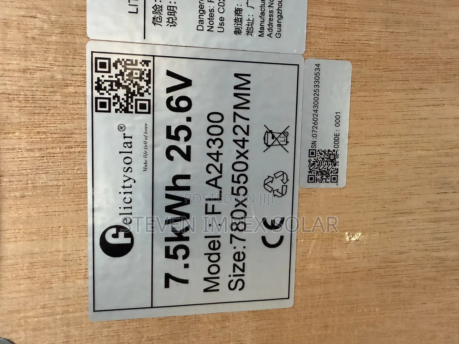 Felicity Icon Lithium Solar Battery 7.5kwh 26.5v in Ojo - Other Repair ...