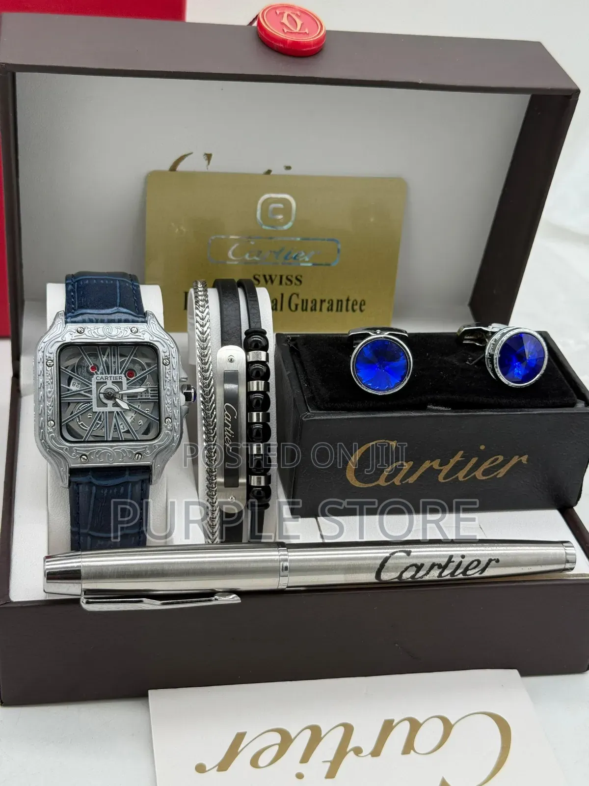 Cartier Transparent Dial Watches, Bracelet, Cufflinks and Pen Gift Set ...