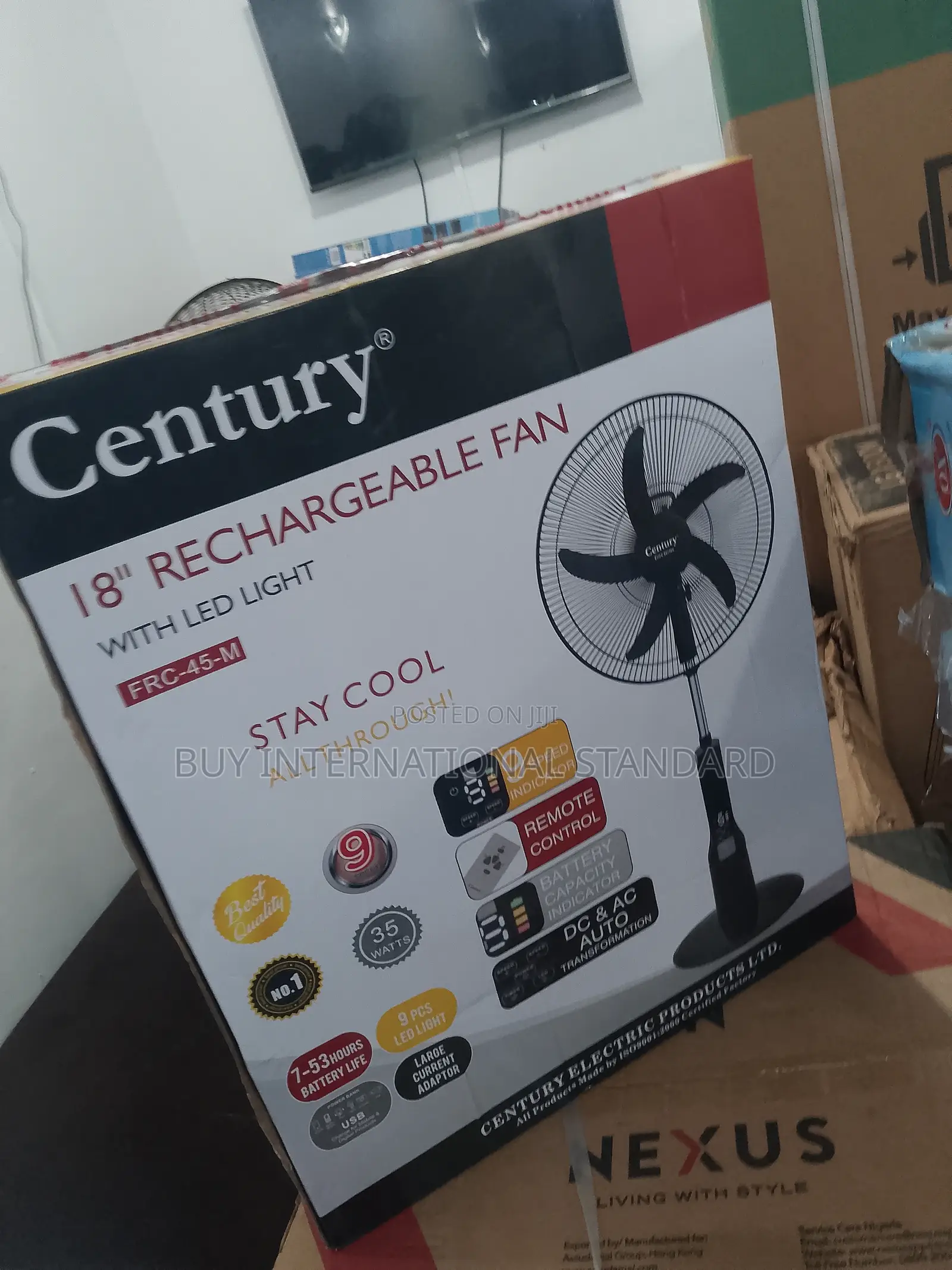 Century 18′′ Rechargeable Fan – Perfect for Apartment Use in Amuwo ...