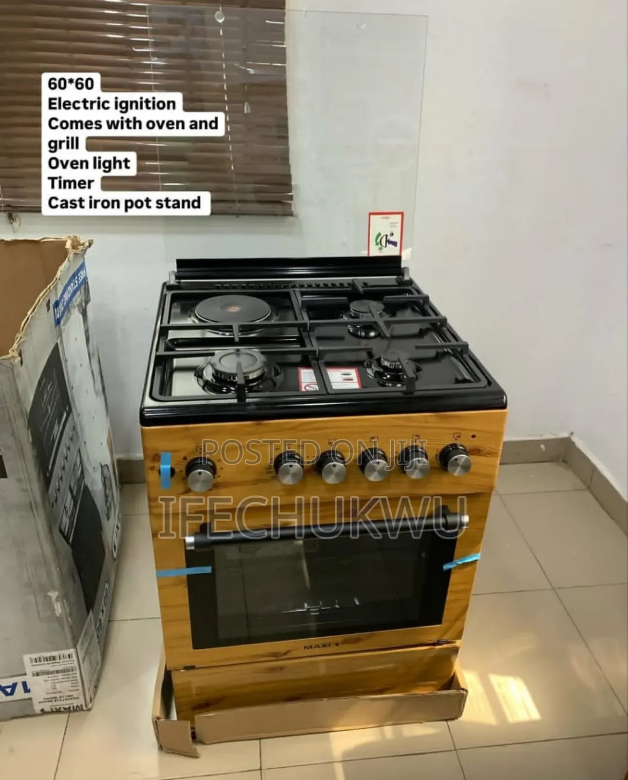 Original Maxi Wood Luxury Automatic Standing Gas Electric Cooker in ...
