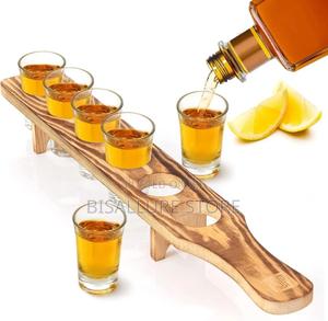 6 Hole Wooden Tequila Rack With Shot Glasd in Lagos Island (Eko ...
