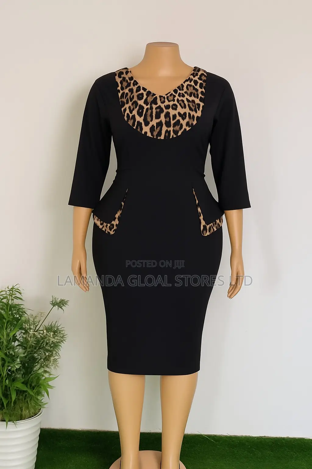 Black Long Sleeve Gown With Animal Skin Design in Lagos Island (Eko ...