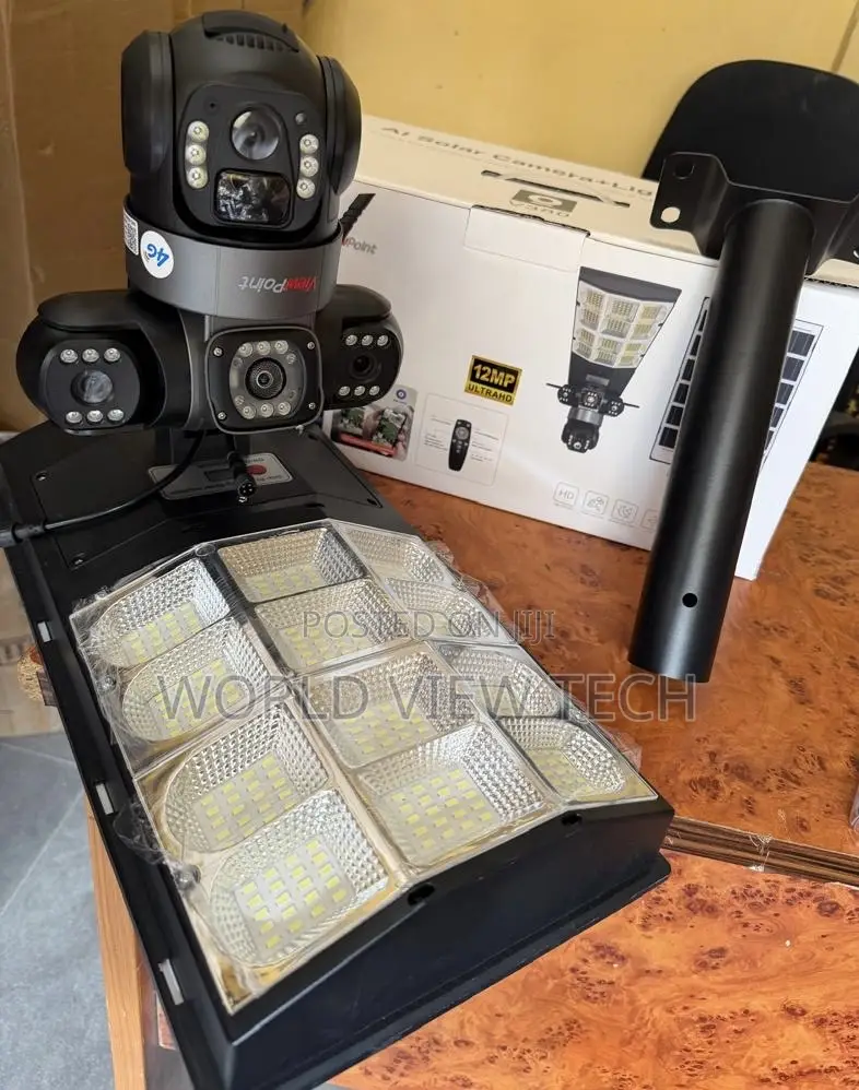 Full Hd Solar PTZ Camera Triple Lens With Solar Street Light 500w for ...