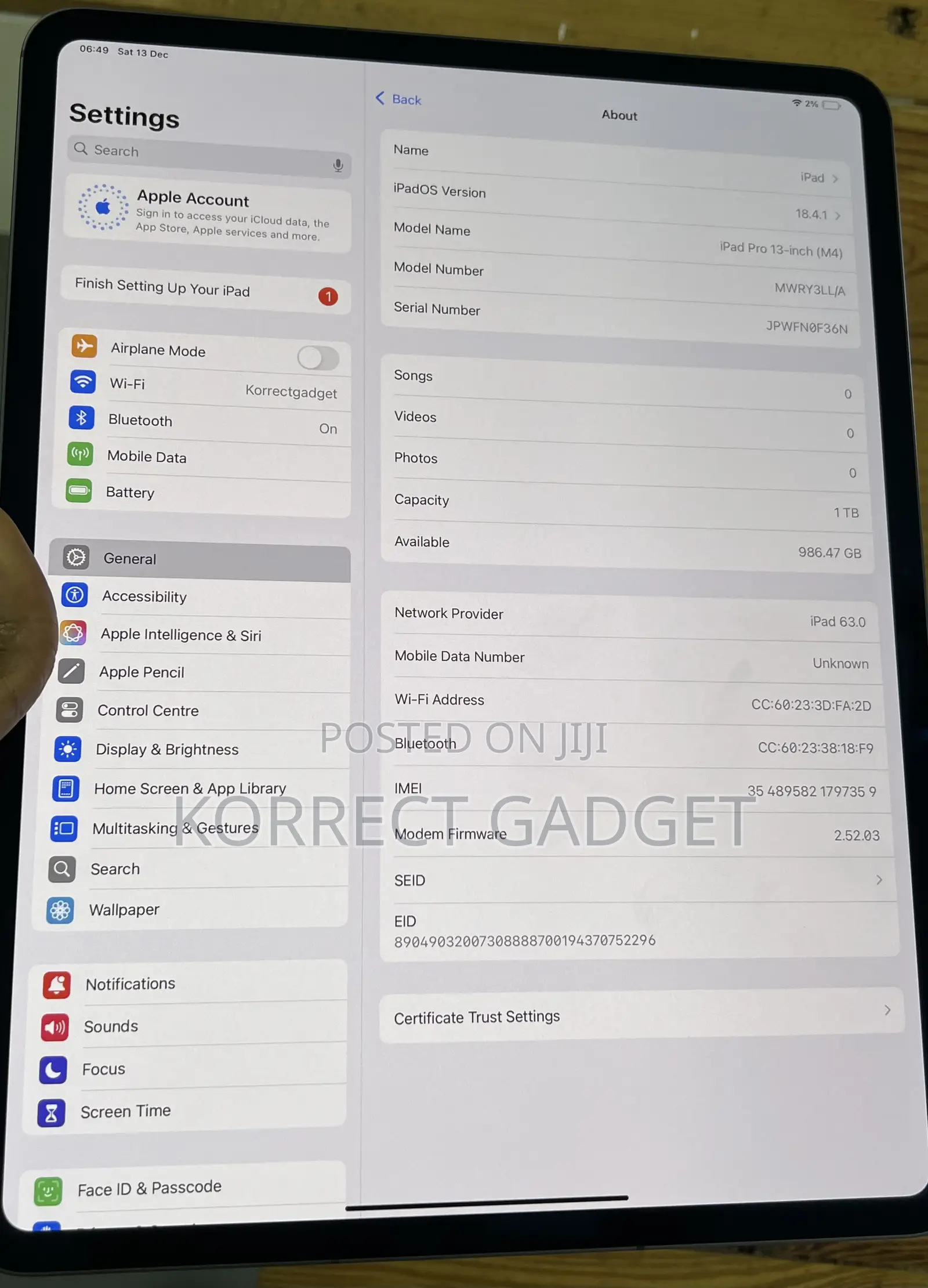 Apple iPad Pro 13 (2024) 1 TB Black for sale - Korrect Gadget Price: ₦ ...