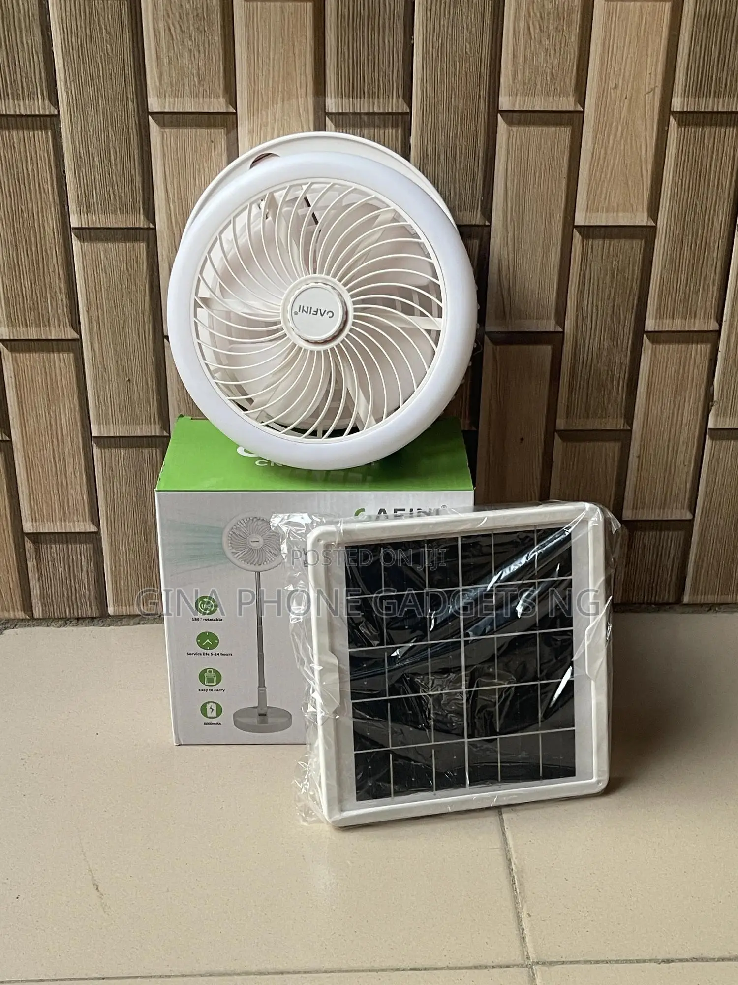 Fan ( Cafini 80000 Mah Battery Capacity, Foldable Fan With a Solar ) in ...