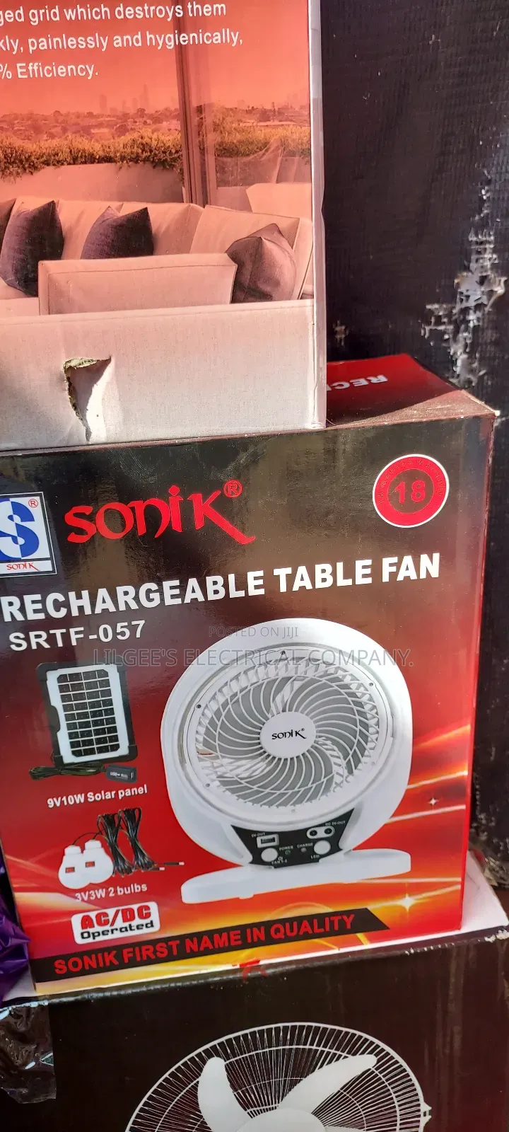 Sonik Portable Rechargeable Fan for sale - Lilgee's Electrical Company ...