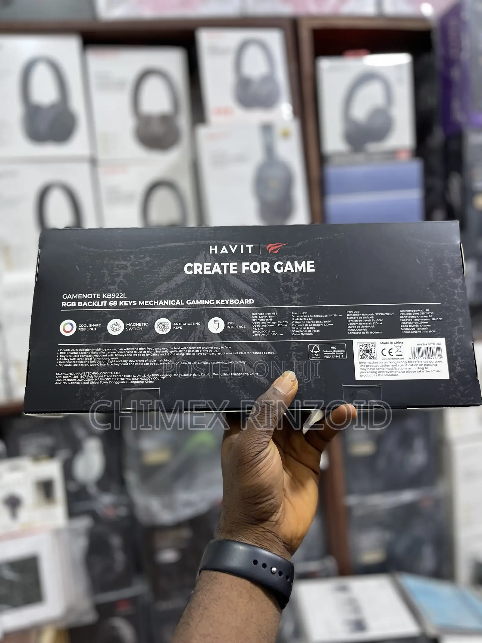 Havit RGB Colorful Gamenote Kb922l RGB Backlit 68 Keys Mechanical in ...