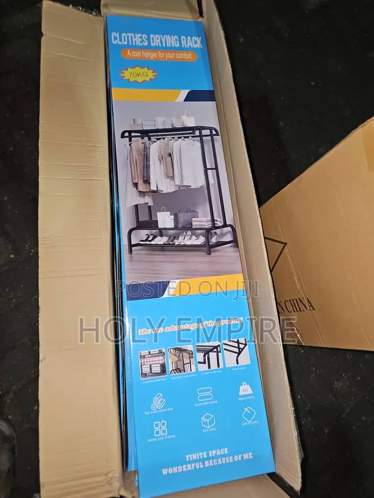 Clothes Rack Stand Home Furniturestanding Wardrobe Floor Hanger Black ...