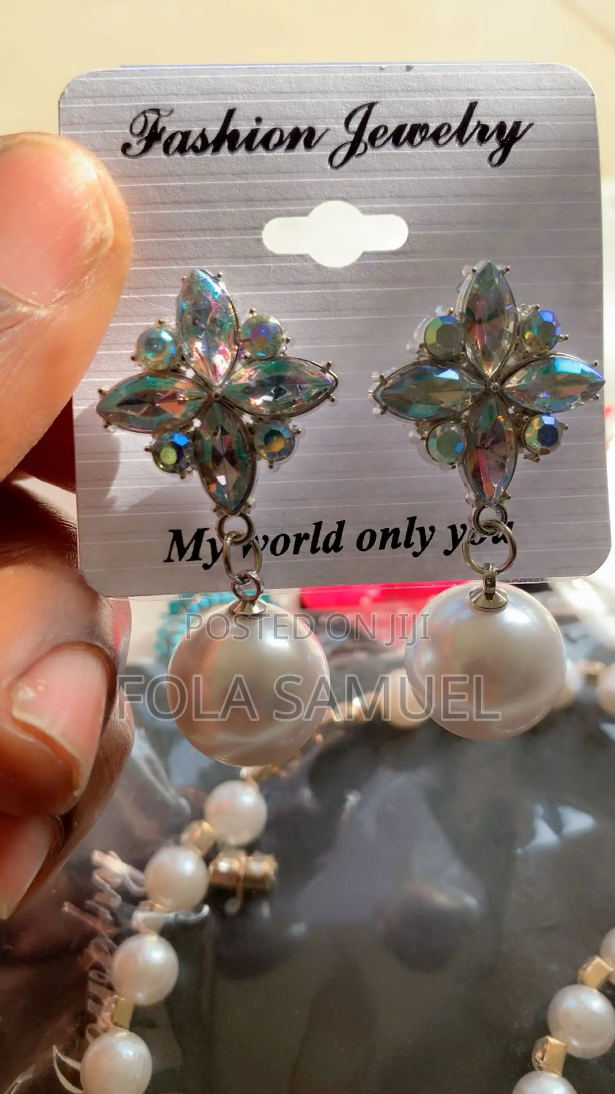 Beautiful Stoned Pearl Earrings in Ado Ekiti - Jewelry, Fola Samuel ...