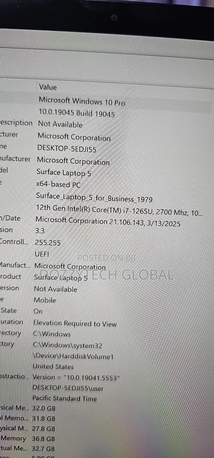 Laptop Microsoft Surface Laptop 5 32GB Intel Core i7 SSD 1T in Ikeja ...