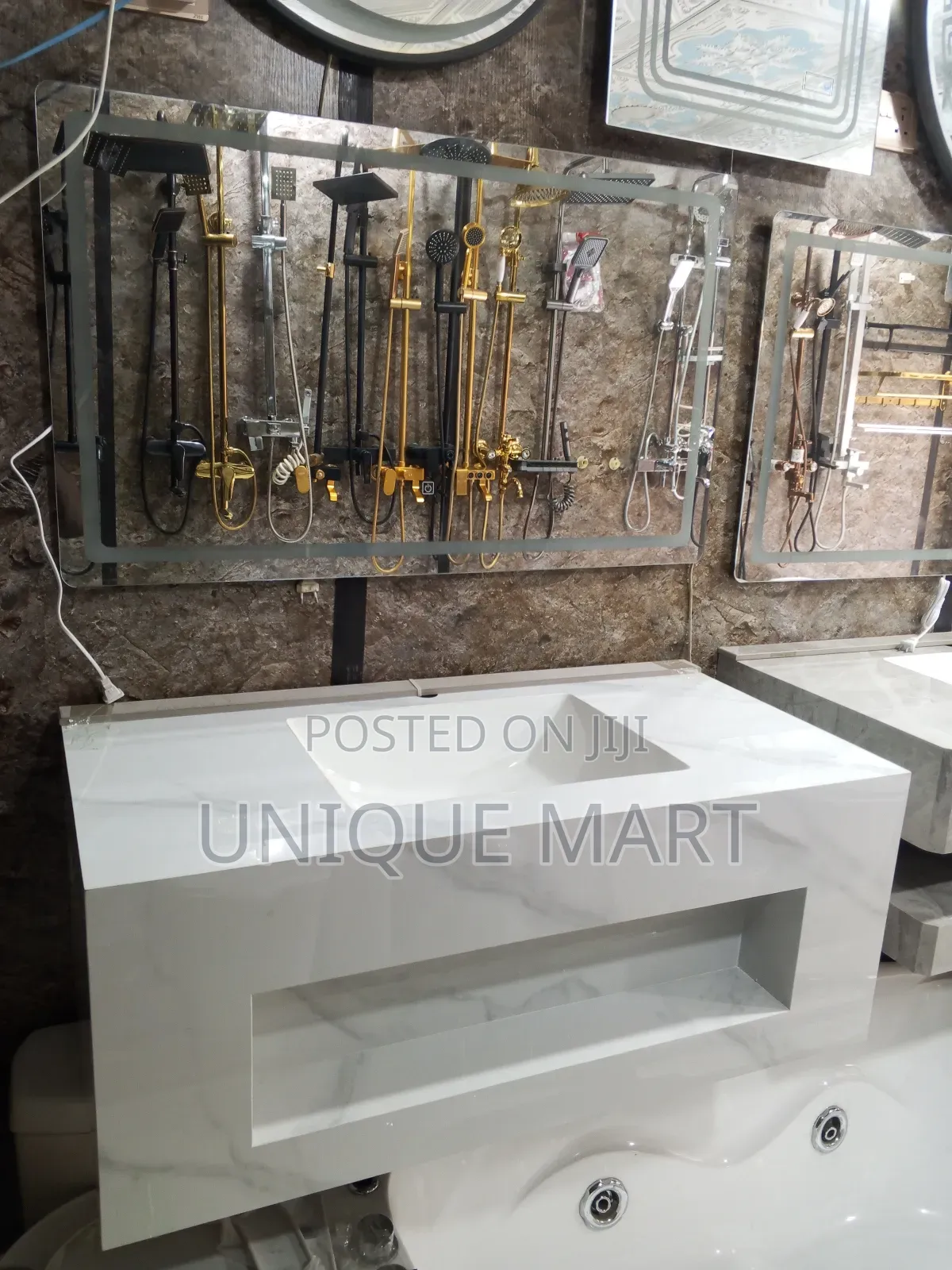 Modern Bathroom Vanity With Wash Hand Basin and Lead Light Mirror in ...