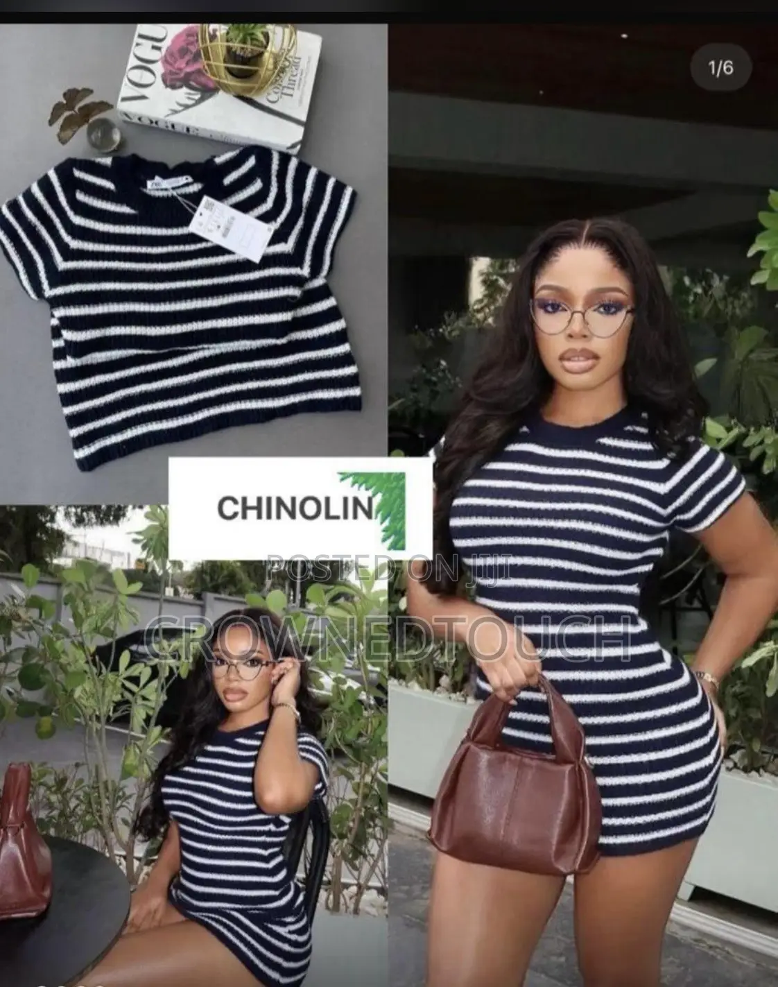 Stripe Luxury Short Gown in Ado-Odo/Ota - Clothing, Adenike Ibikunle ...