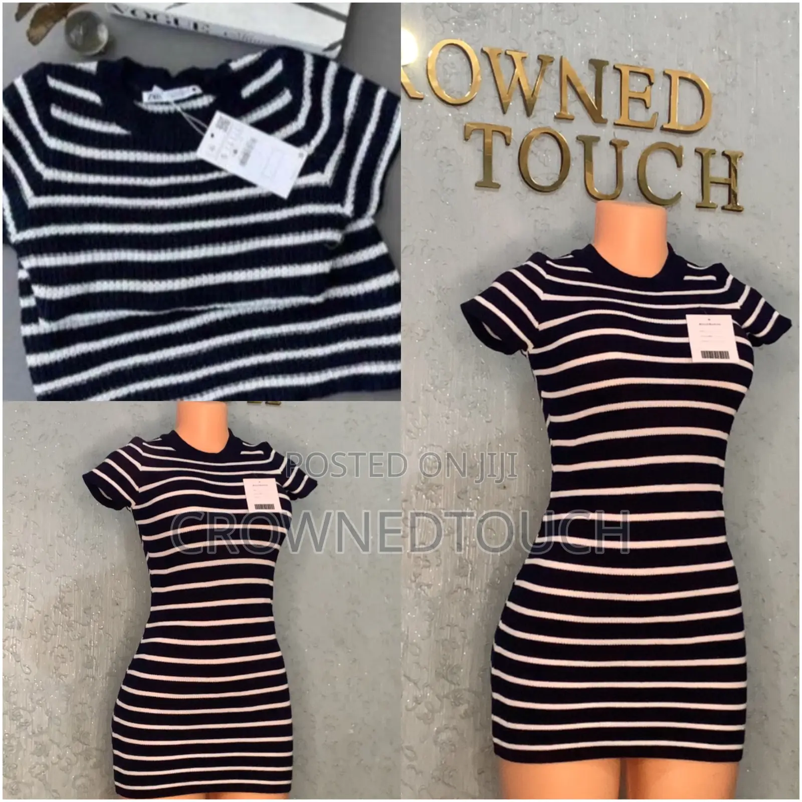 Stripe Luxury Short Gown in Ado-Odo/Ota - Clothing, Adenike Ibikunle ...