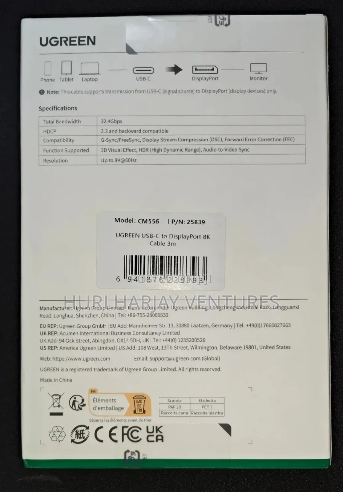 3m Ugreen Usbc to Displayport 1.4 in Ikeja - Computer Accessories ...