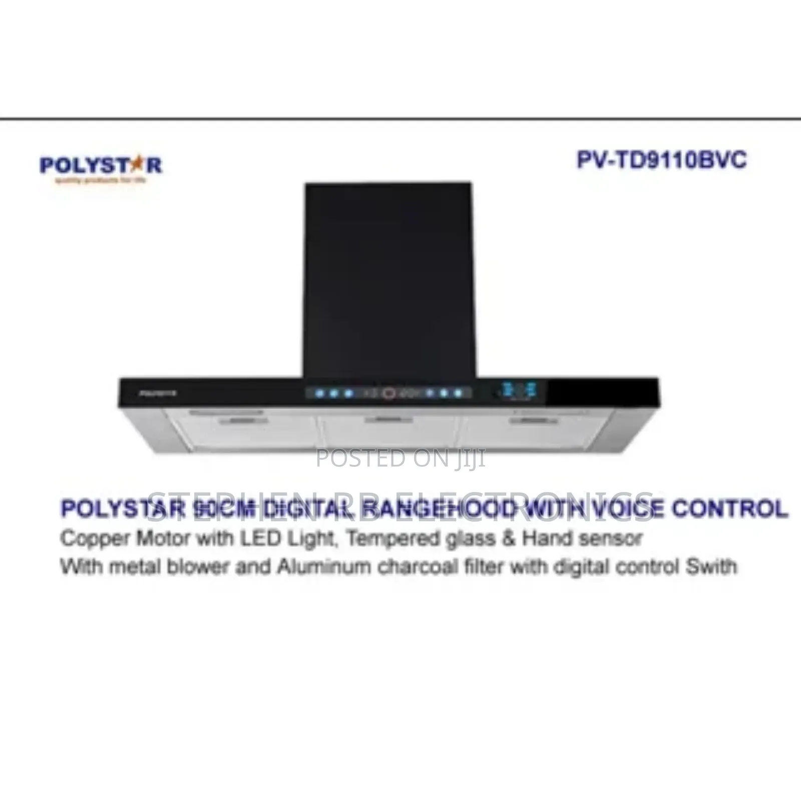 Polystar 90cm Digital Cooker Hood With Voice Control | Pv-Td9110bvc in ...