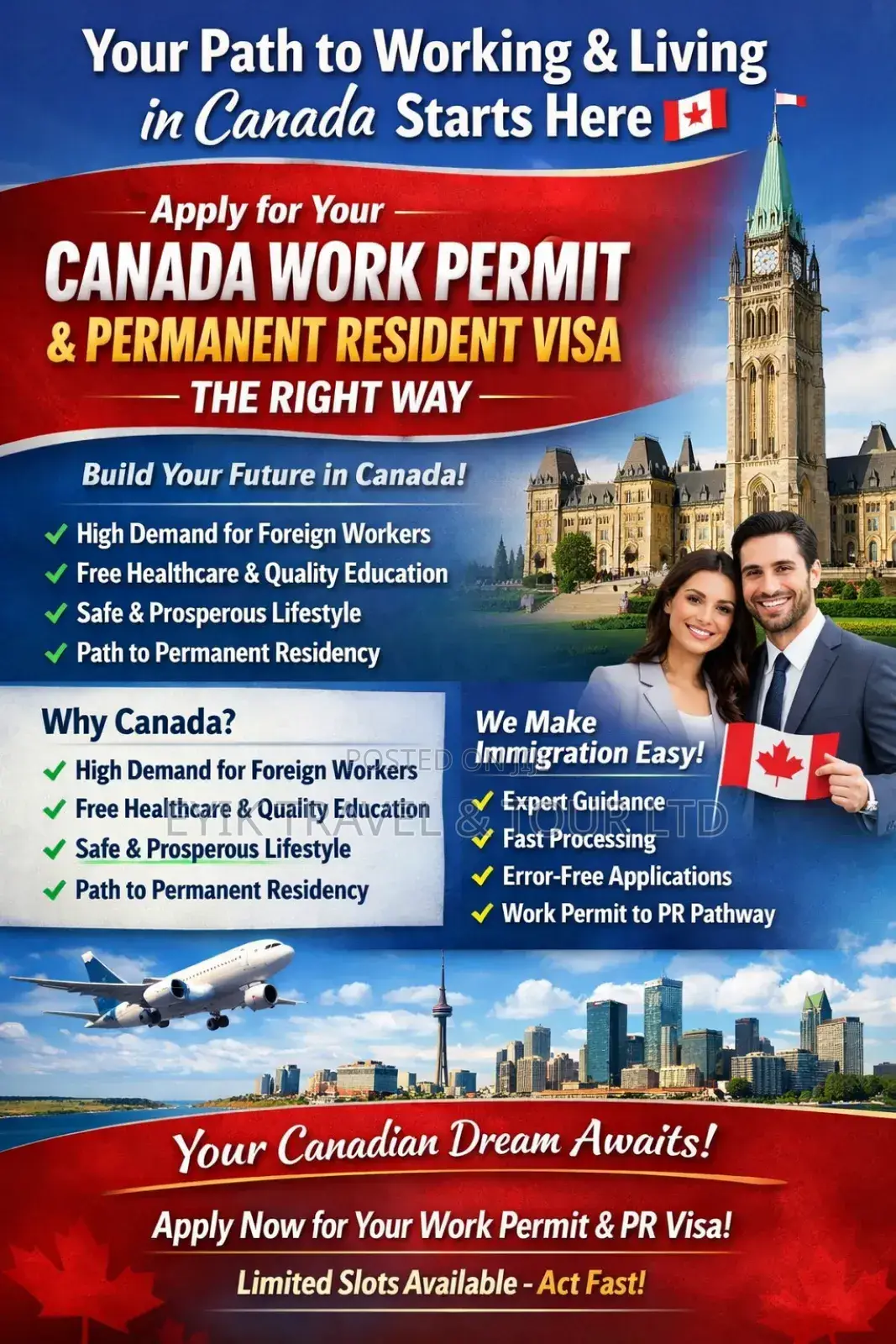 Apply for Your Canada Work Permit and Permanent Resident Visa in Egbe ...