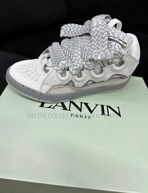 Original Lanvin Curb Leather Sneakers Grey White |Vintednow Available ...