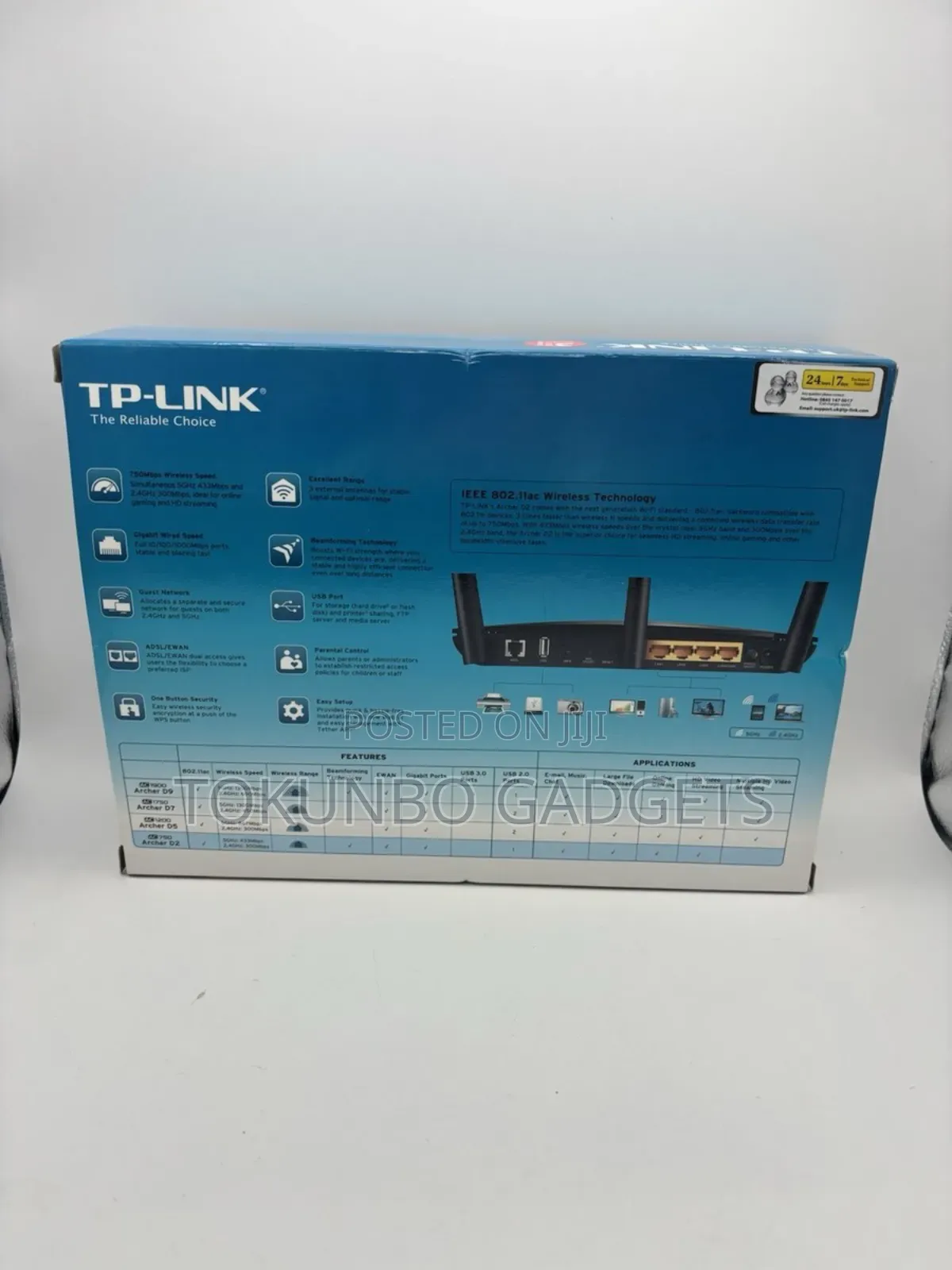 Tp-Link Archer D2 Ac750 Wireless Dual Band Gigabit Adsl2+ Modem Router ...