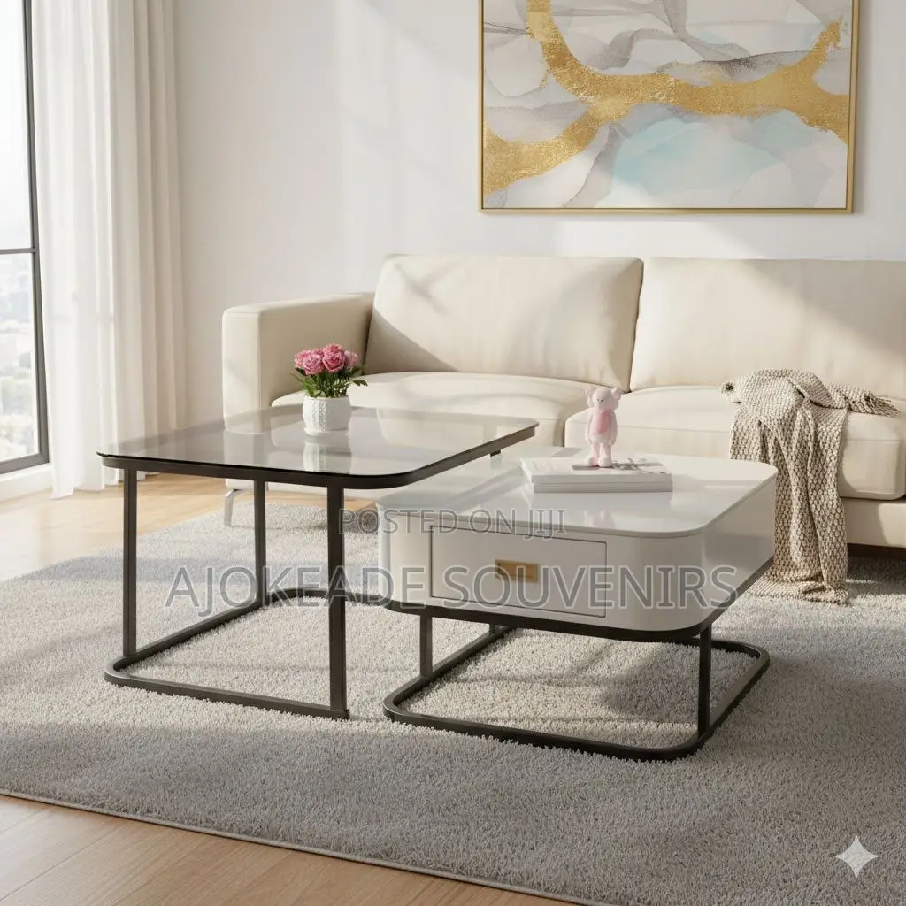 Real Marble And Tempered Glass Table With Drawer in Lagos Island (Eko ...