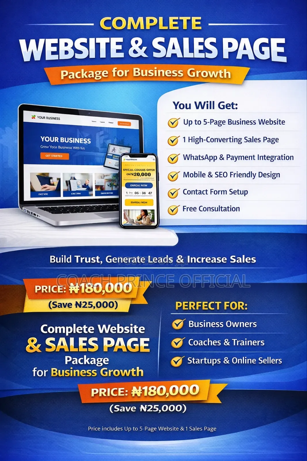 Complete Website and Sales Page Package for Business Growth in Port ...