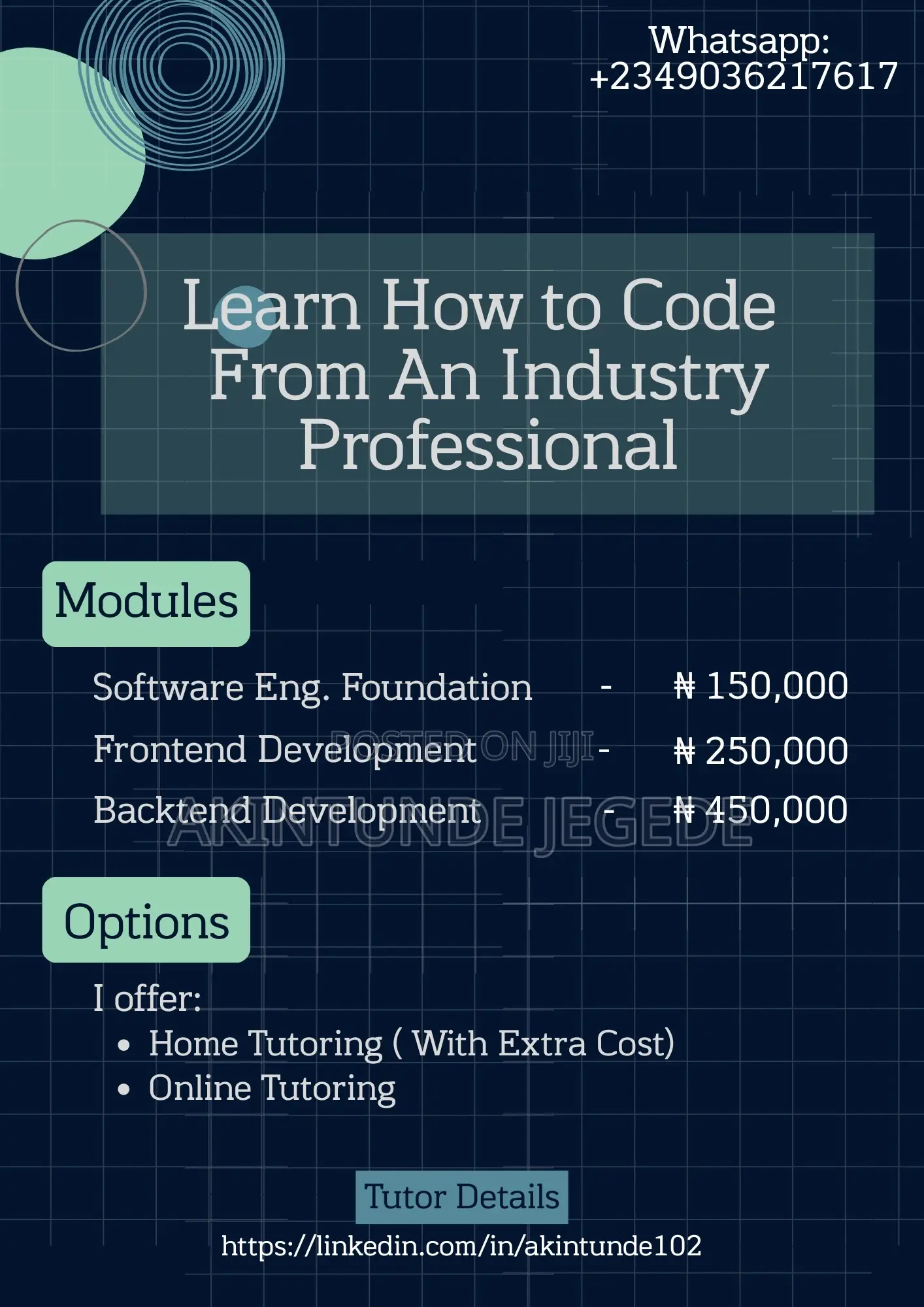 Learn Software Engineering In Just 2 Months in Akure - Classes & Courses, Akintunde Jegede | Jiji.ng