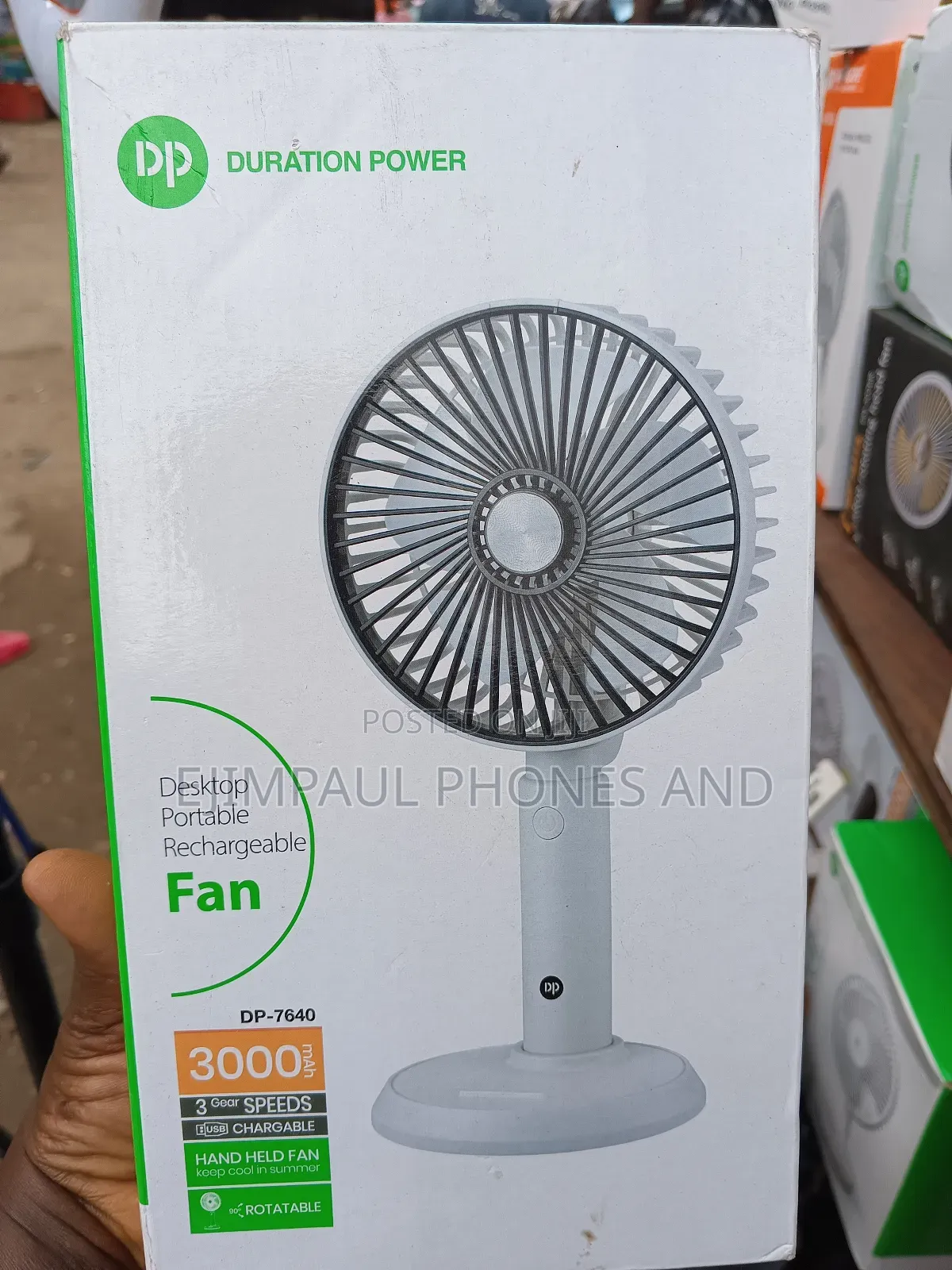 Dp Rechargeable Hand-Held Fan With Phone Holder-7640 in Ikeja - Home ...