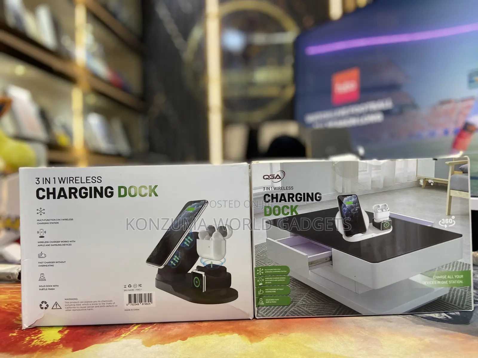 3 in 1 Wireless Charging Dock for Phone, Earbuds Smartwatch in Port ...