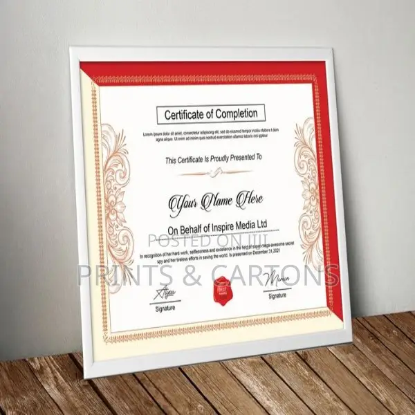 Custom Printed Certificate in Ikoyi - Printing Services, Samson Adebayo ...
