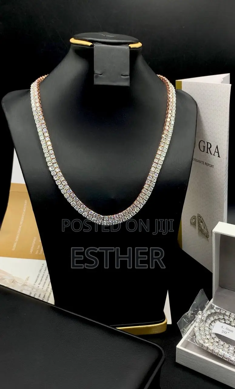 VVS Moissanite Diamond 4mm Tennis Chain in Udu - Jewelry, Esther David ...