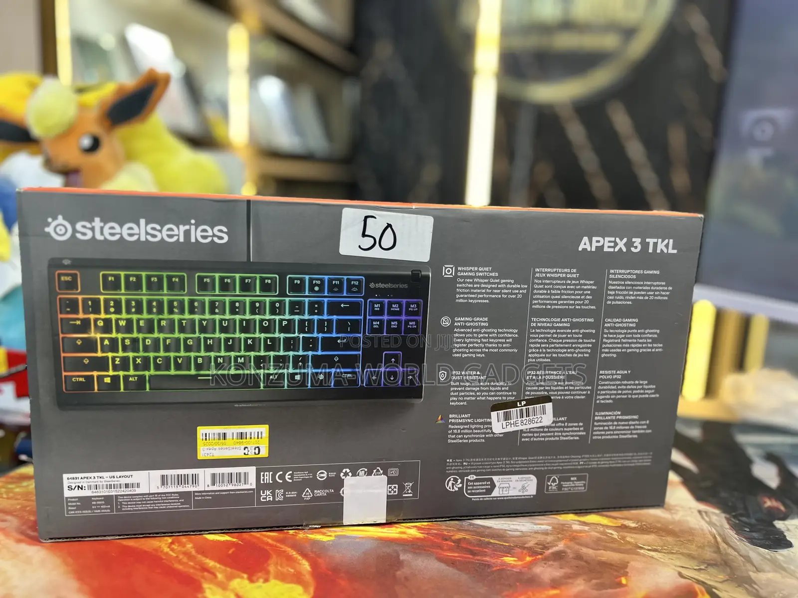 Steelseries Apex 3 TKL RGB Gaming Keyboard (Water Resistant) in Port ...