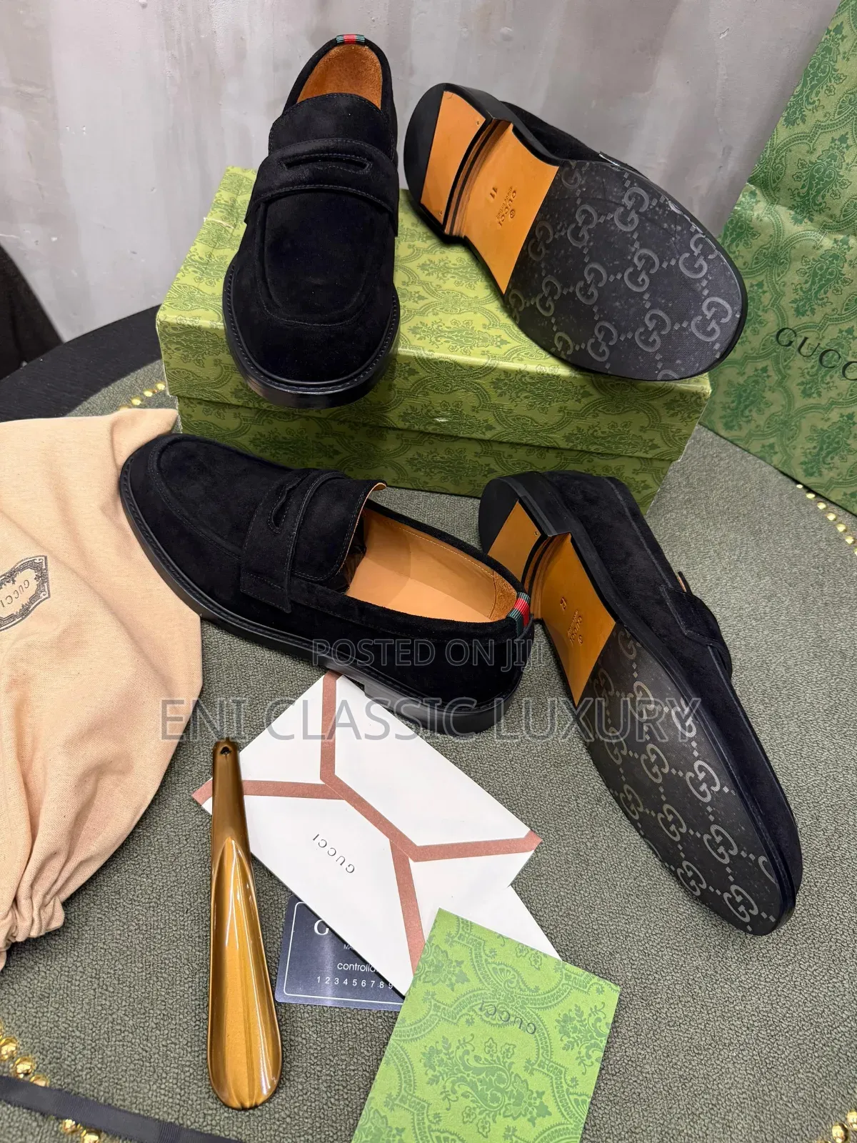 Original Luxury Leather Suede Shoes Gucci Well Banded Package in Lagos ...