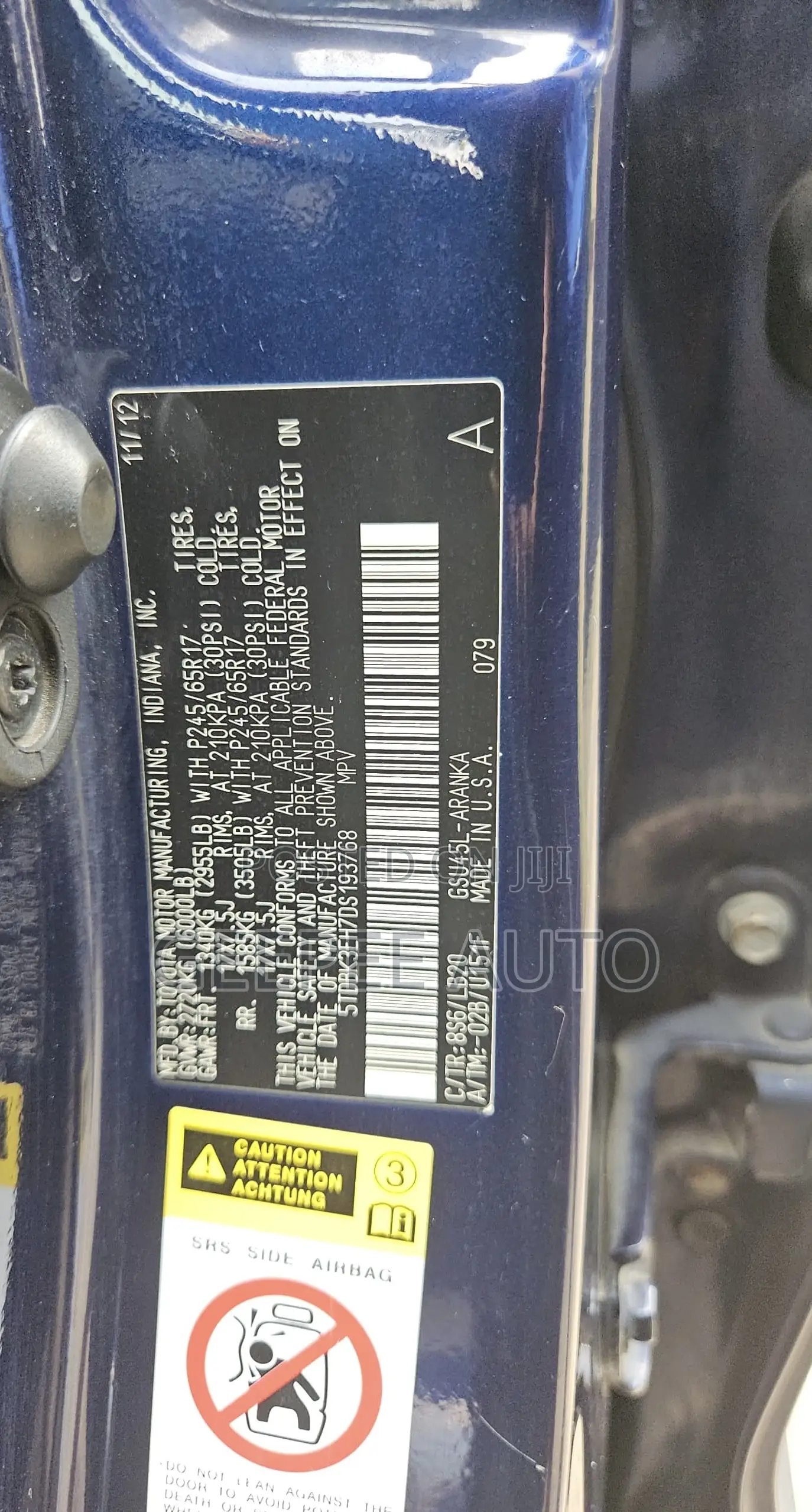 Toyota Highlander SE 3.5L 4WD 2013 Blue in Ogba - Cars, Geepee Auto ...