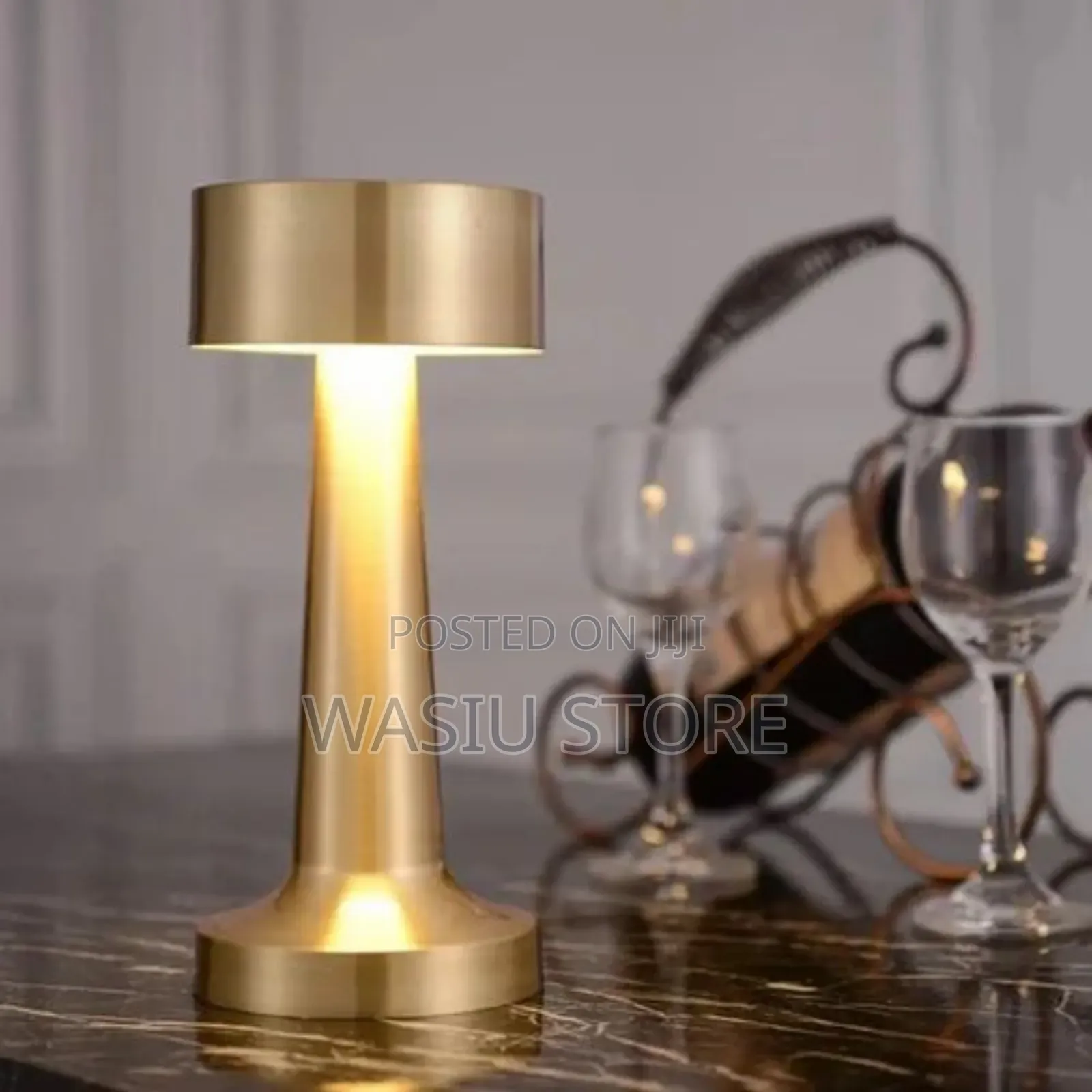 Flat Head Gold Metal Touch Portable Rechargeable Led Table Lamp in ...