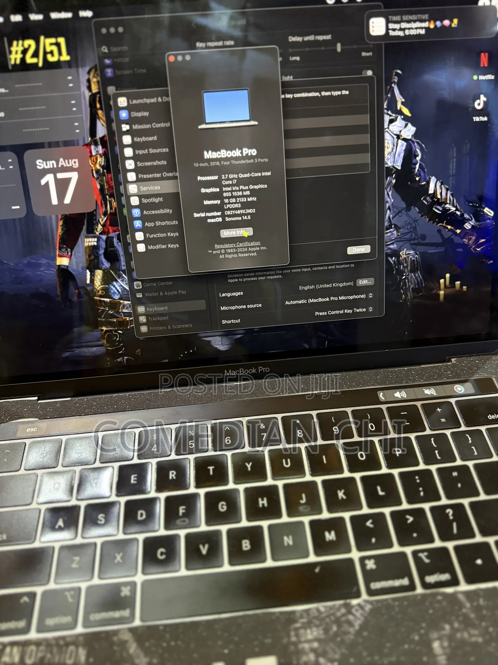 Laptop Apple MacBook Pro 2018 16GB Intel Core i7 SSD 512GB in Ajah ...