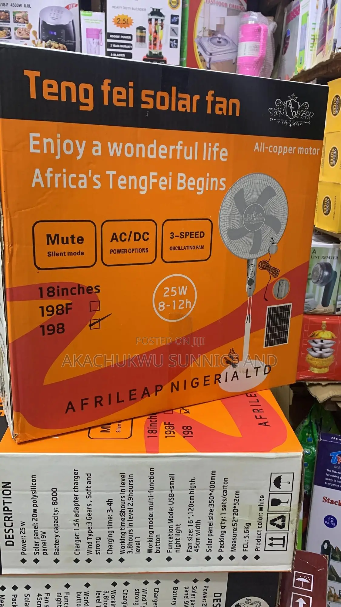 18" Solar Rechargeable Fan With Led Light (Jh-198)Solar Standing Fan ...