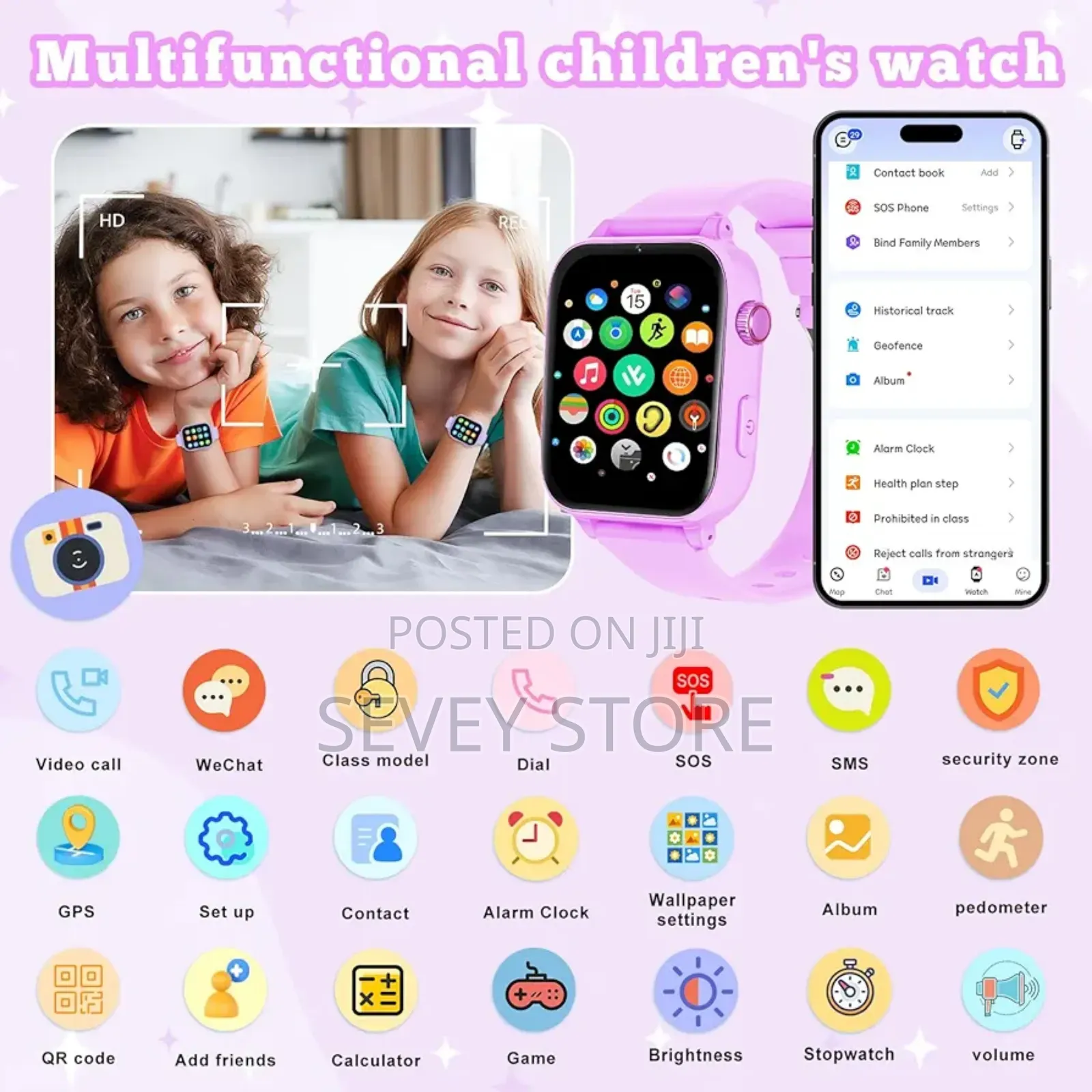 Kids Smart Watch GPS Tracker, Smartwatch for Kid With Video Calling in ...