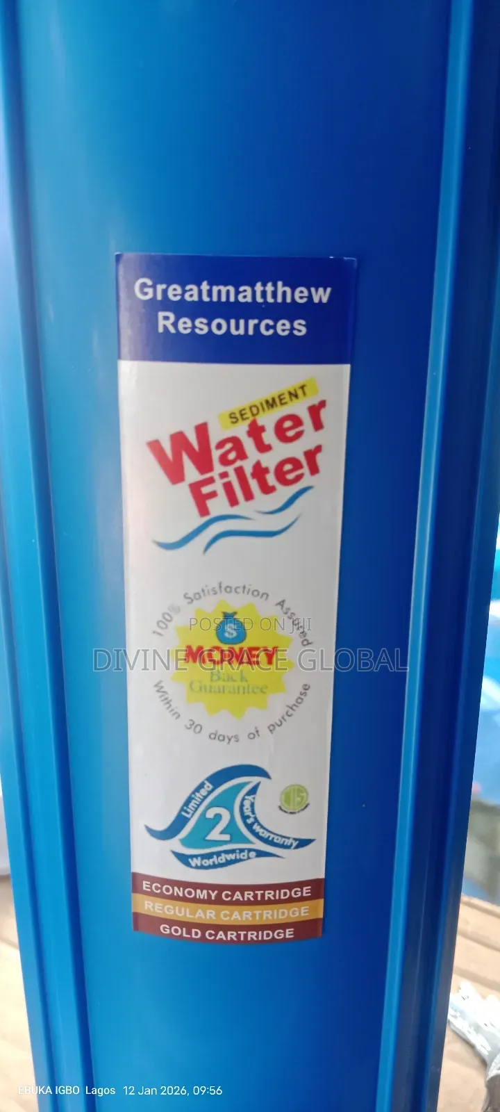 Blue 20inche Water Filter in Orile - Plumbing & Water Systems, Divine ...