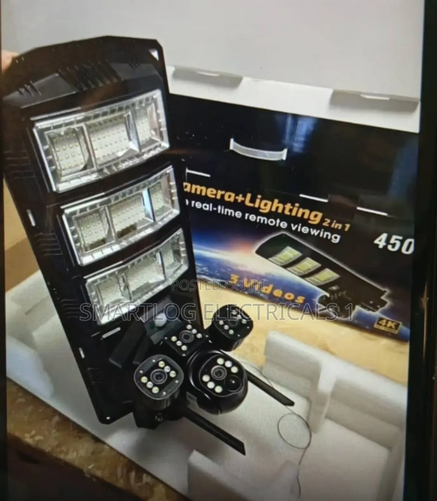 Ip66 Solar Security Camera With Flood Light–3 Lens Free Memory Card in ...