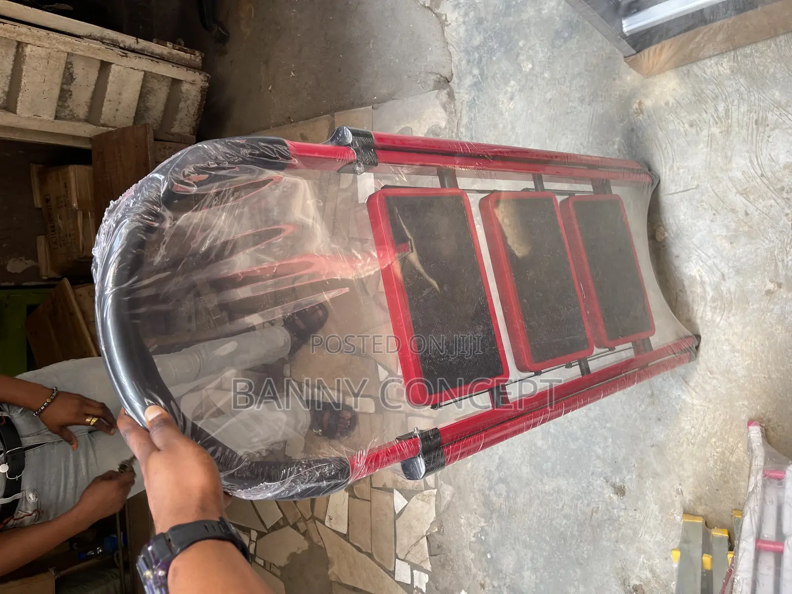 3 Step Red and Black Folding Ladder for sale - Banny concept Price: ₦ ...