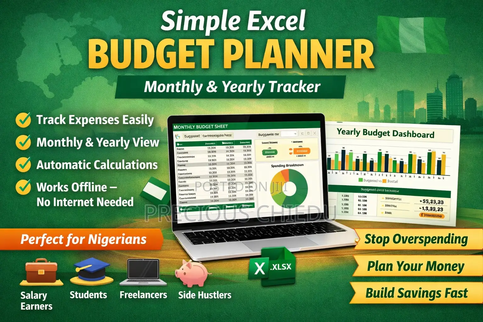 Simple Excel Budget Planner (Monthly Yearly) in Ojo - Other Services ...