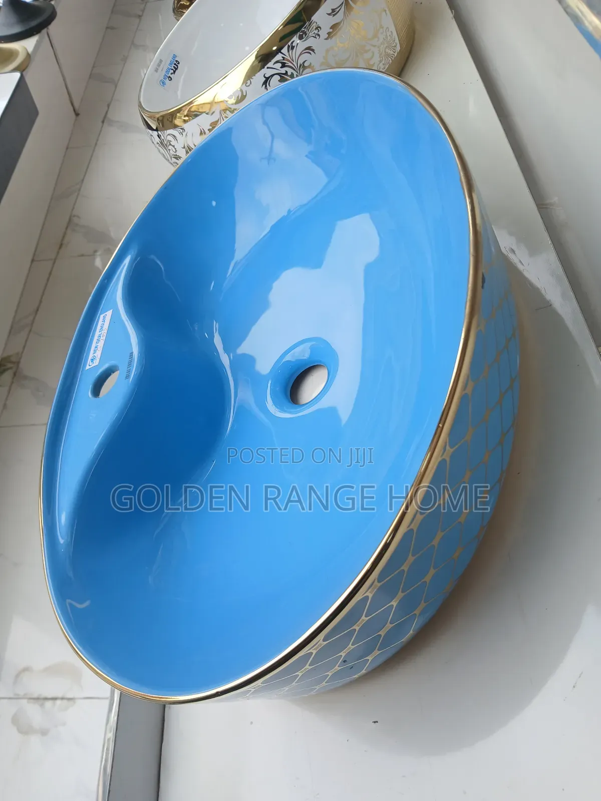 Blue Design Ceramic Counter Top Basin in Orile - Plumbing & Water ...