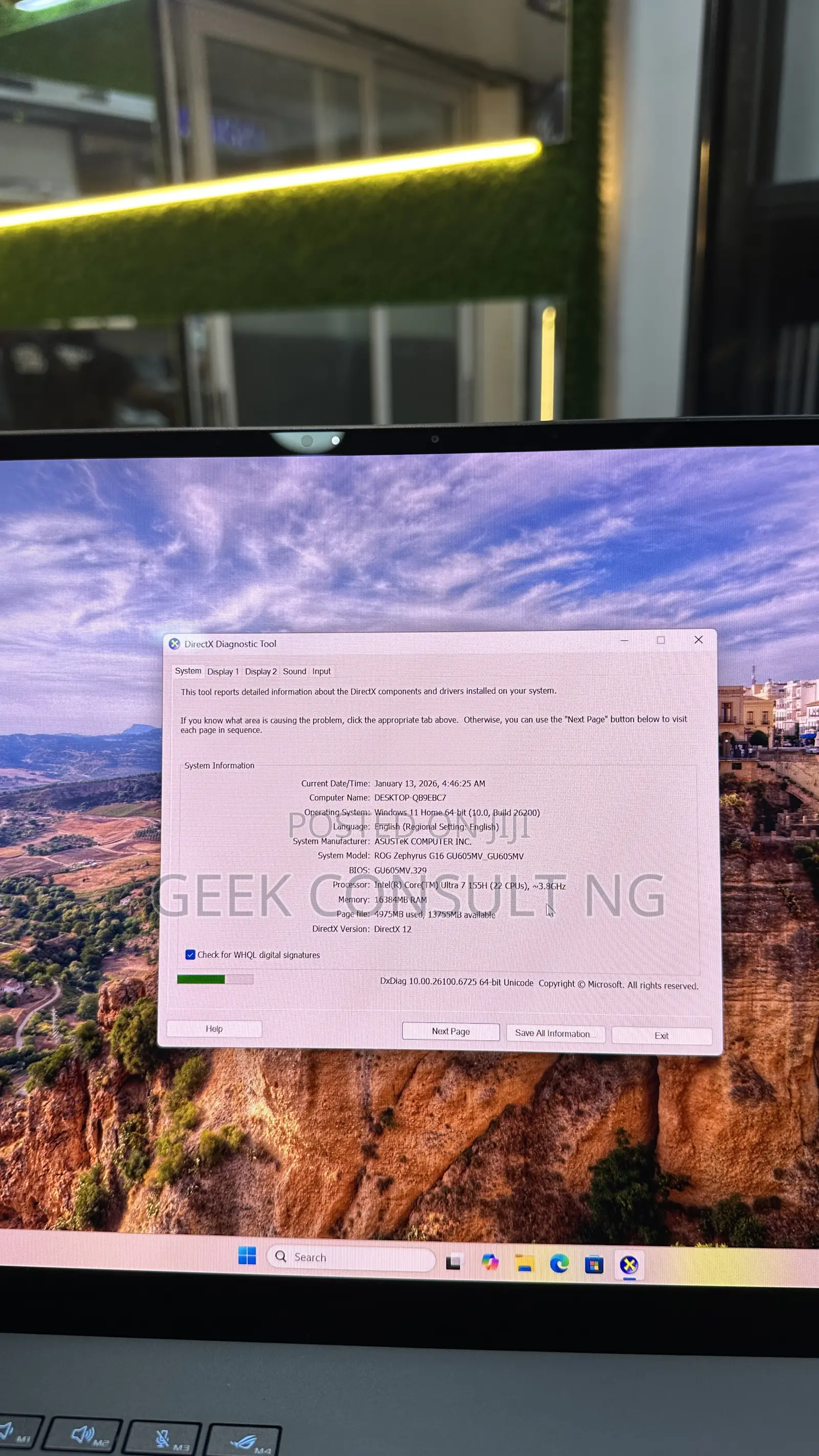 Laptop Asus ROG Zephyrus G16 16GB Intel Core Ultra 7 SSD 512GB in Ikeja ...