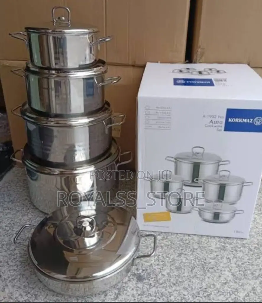 High Quality 5 Set Korkmaz Turkish Heavy Cookware Stainless Pot in Port ...