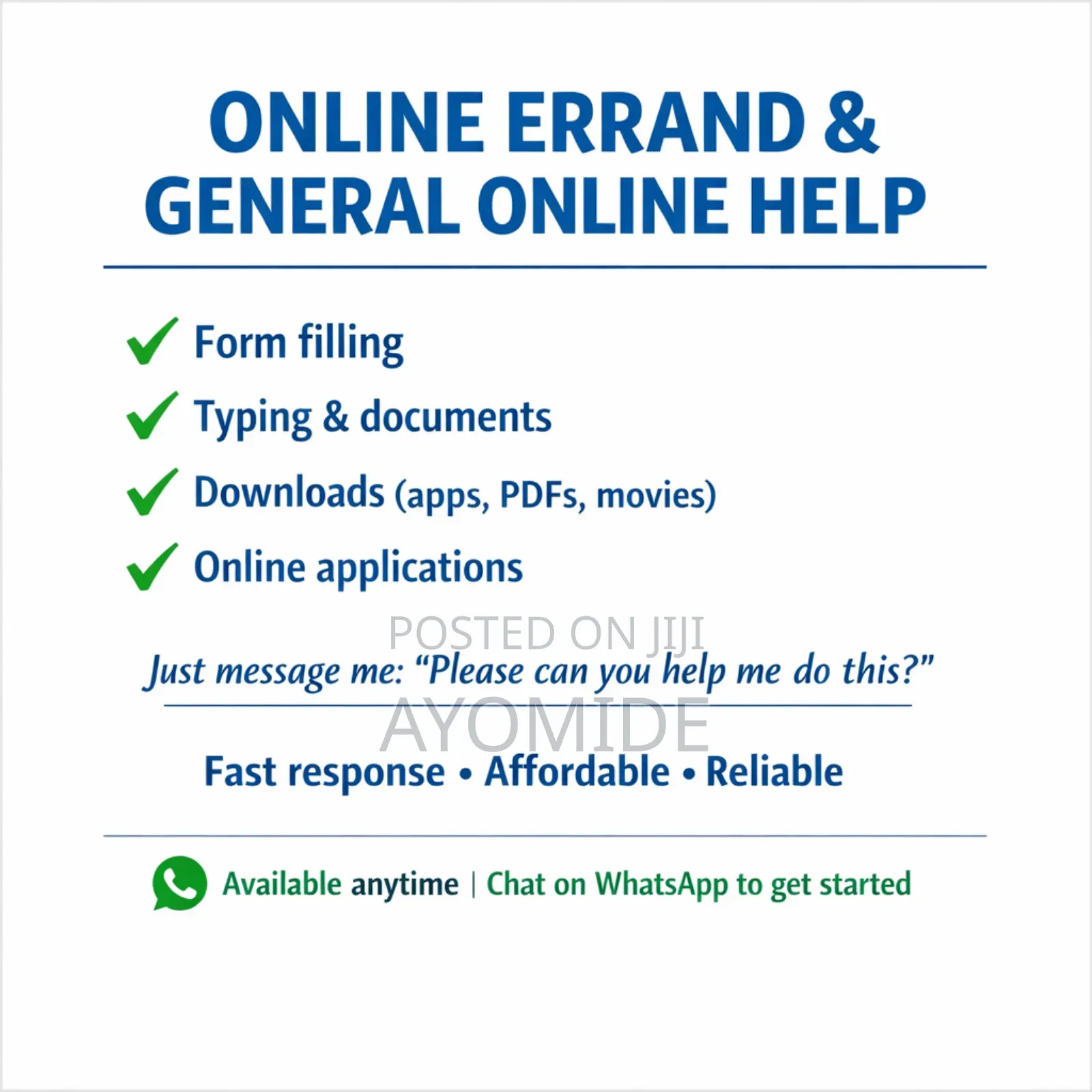 Online Errand General Online Help in Alimosho - Other Services, Sammy ...